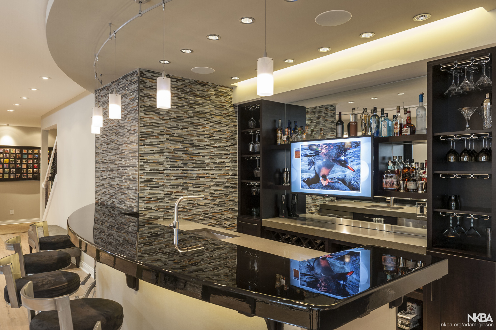 Contemporary Basement Bar Designs